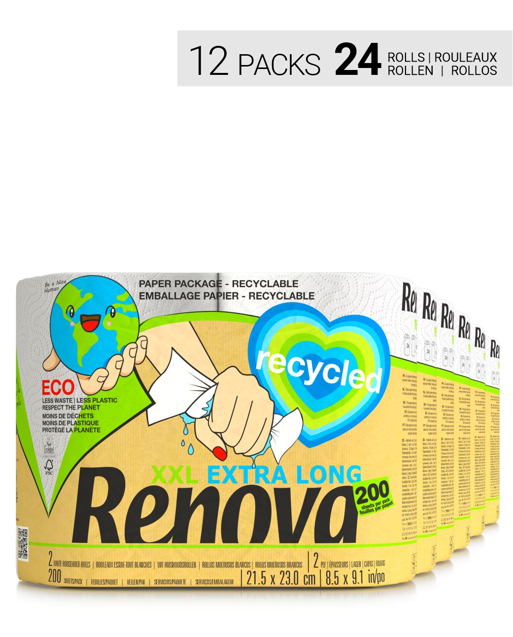 RENOVA | Rollos de Cocina Renova Recycled XXL | Rollos de Cocina