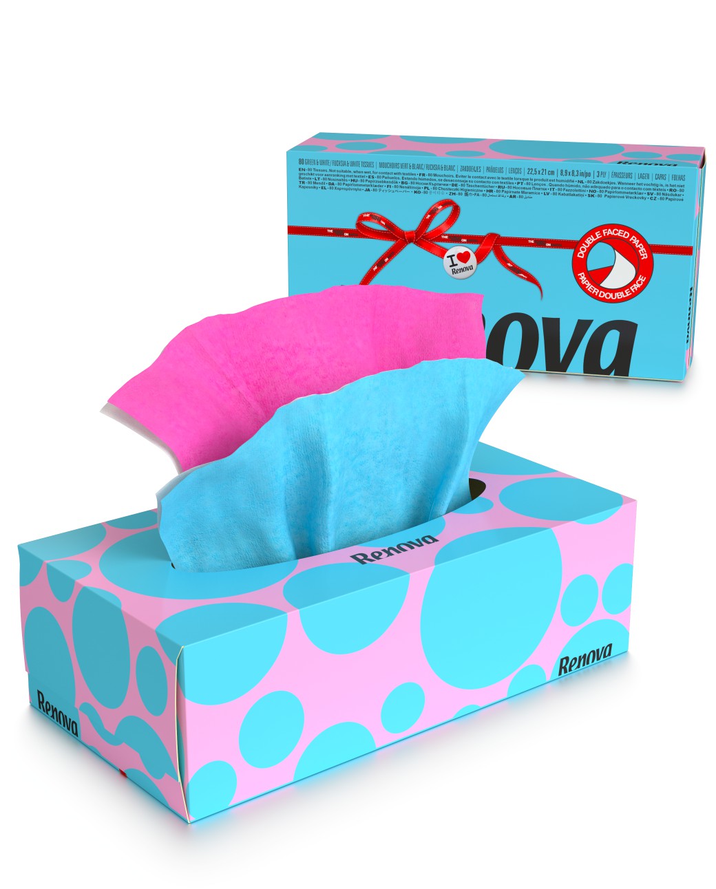 Buy Blue & Fuchsia Facial Tissues for EUR 2.28 | Renova PT